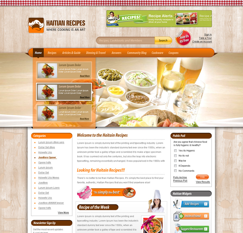 Cooking Recipes Website Design - Digital Lion