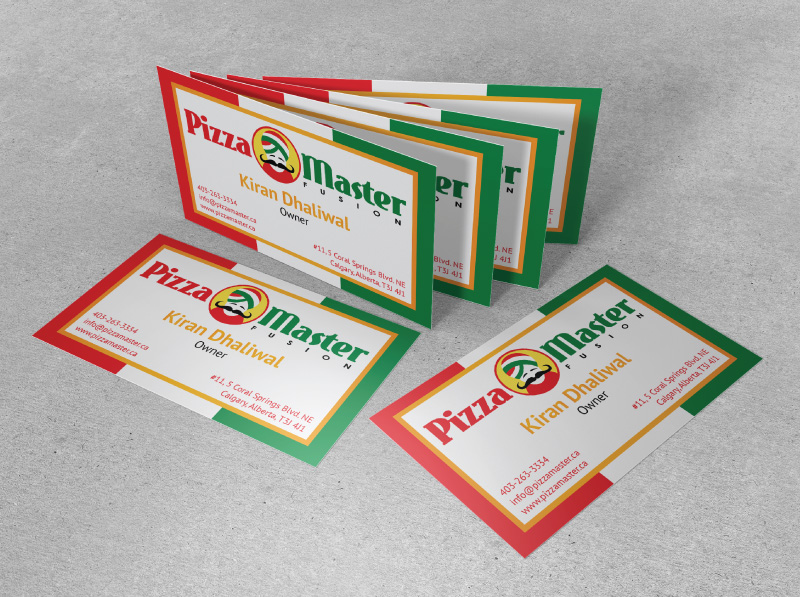 Business Card Design for Calgary Pizza Restaurant - Digital Lion