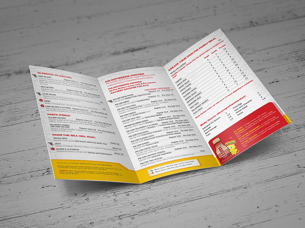 Mail-out Menu Design for a Calgary Restaurant - Digital Lion